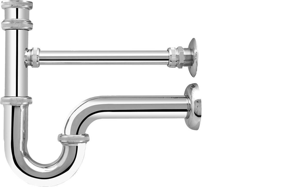 Chrome-plated brass pipe odour trap - Adolf Schmidt Metallwaren- und ...