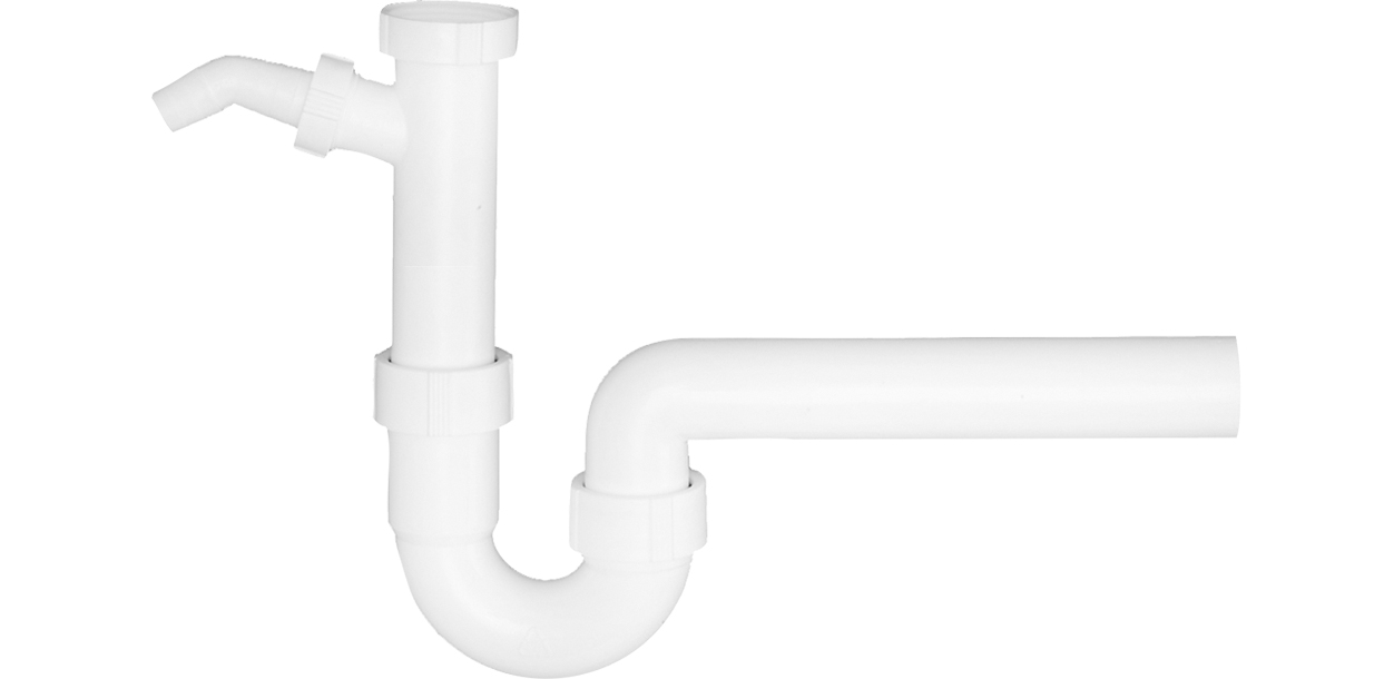 PP white sink tubular trap - Adolf Schmidt Metallwaren- und ...
