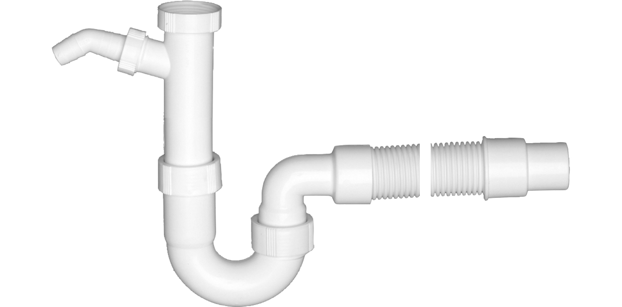 PP white sink tubular trap - Adolf Schmidt Metallwaren- und ...