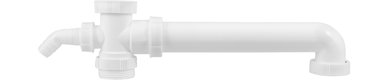 PP white double sink tubular trap - Adolf Schmidt Metallwaren- und ...