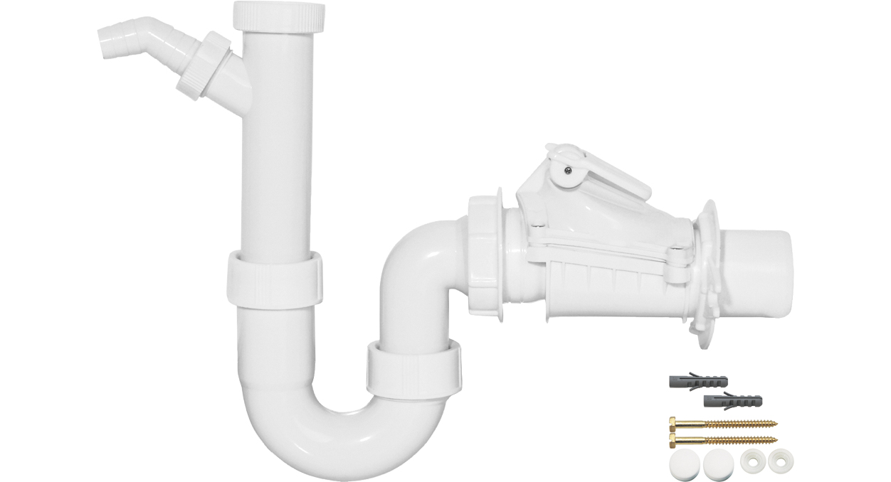 PP white sink tubular trap - Adolf Schmidt Metallwaren- und ...