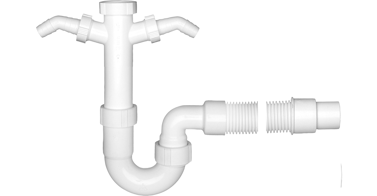 PP white sink tubular trap - Adolf Schmidt Metallwaren- und ...