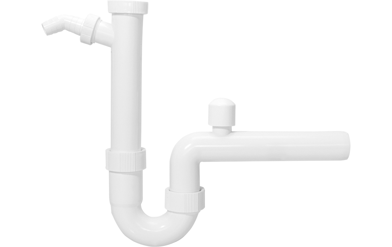 PP white sink tubular trap - Adolf Schmidt Metallwaren- und ...