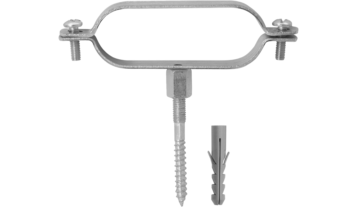 Oval screw pipe clamps, galv. steel - Adolf Schmidt Metallwaren- und ...